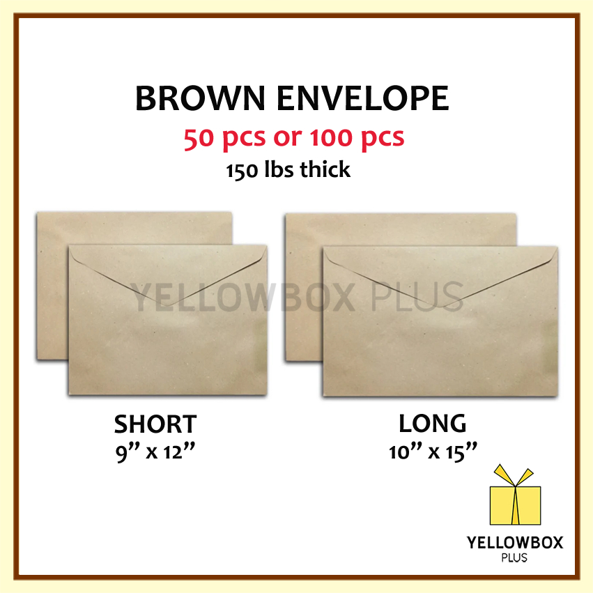 50pcs 100pcs Brown Envelope Short or Long 150 lbs Thick | Shopee ...