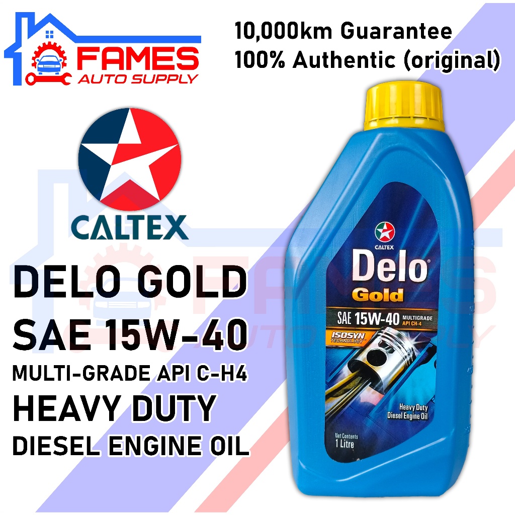 Caltex Delo Gold Multigrade SAE 15W40 15w-40 1L Car Engine Oil Synthetic Diesel Motor Heavy Duty ...
