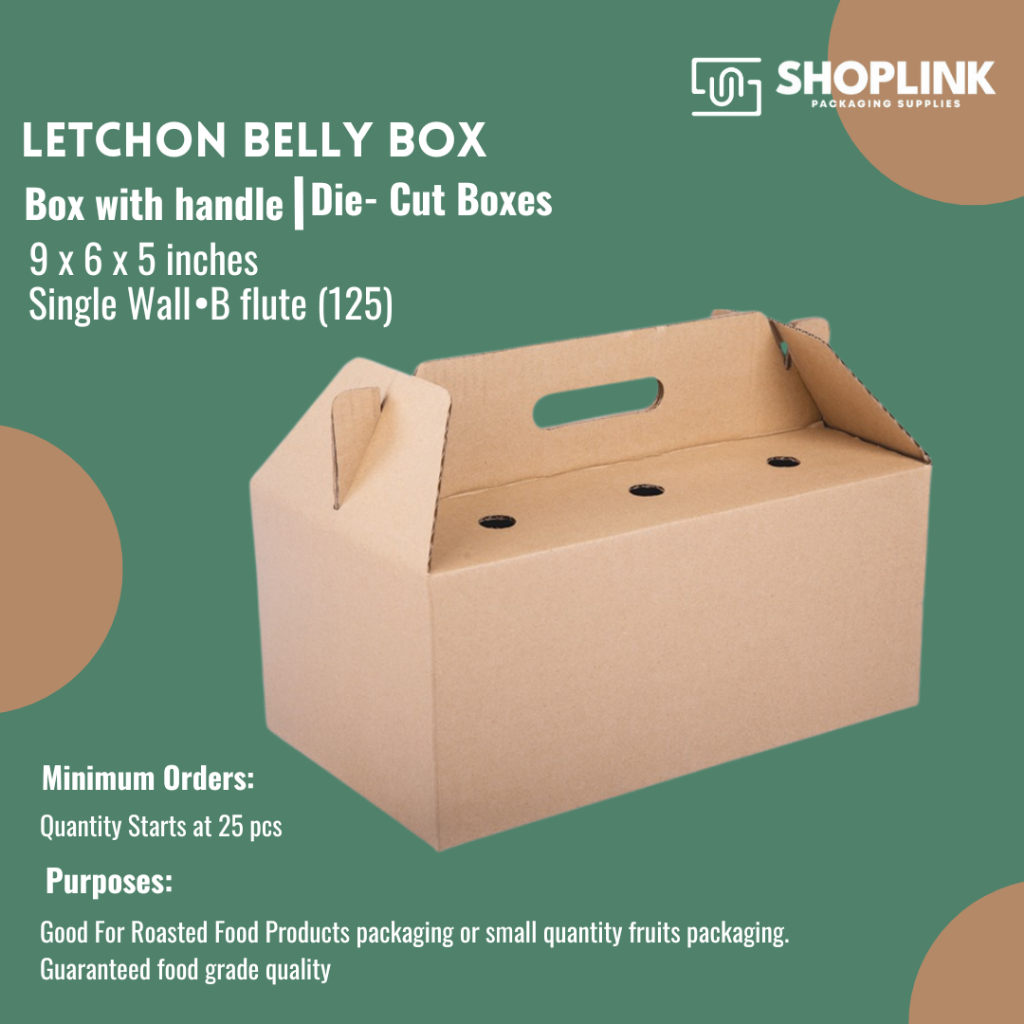 Corrugated Die-Cut Box | Box with Handle (Small) | Lechon Belly Box ...
