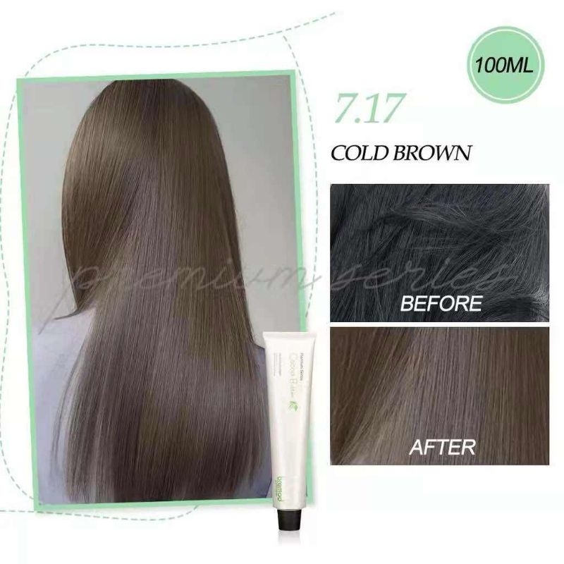 Premium Bremod 7.17 Cold Brown Cocoa Butter Hair Color With oxidizer ...