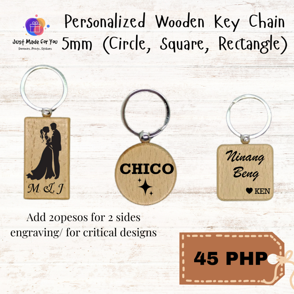 Personalized Engraved Wooden Key Chain | Shopee Philippines
