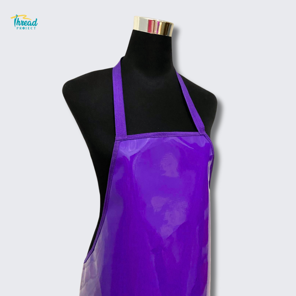 THREAD PROJECTS Purple PVC Apron Reusable Waterproof for Kitchen ...