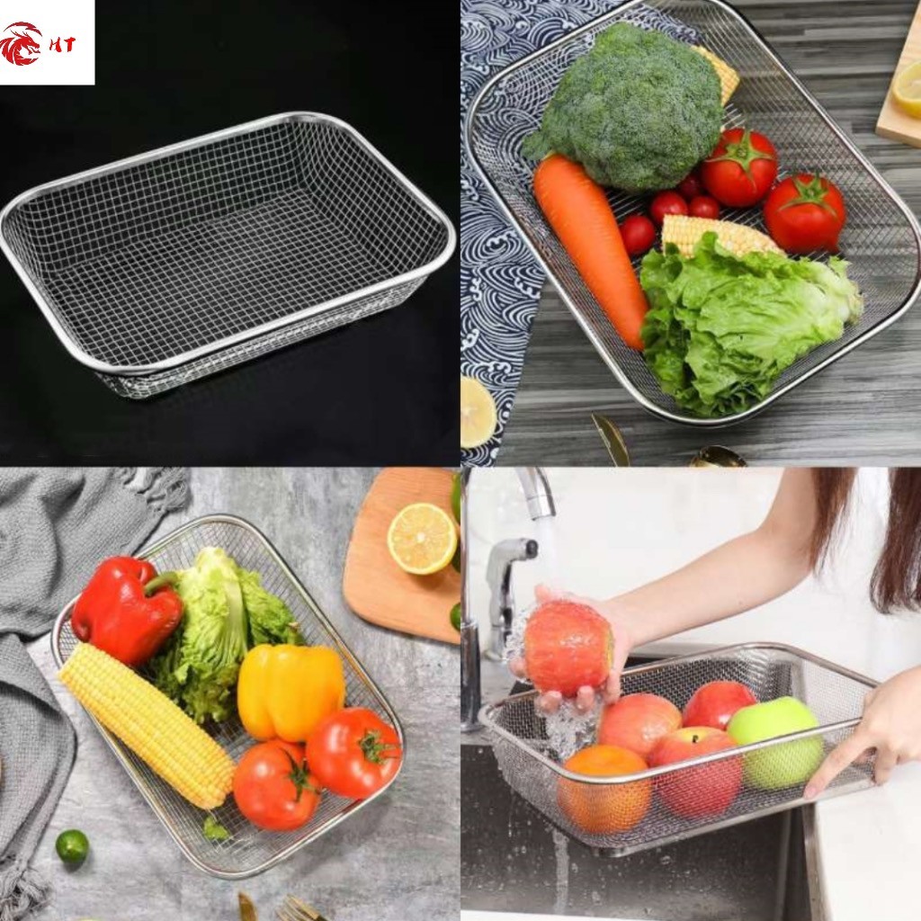 Stainless Steel Grid Colander Basket | Shopee Philippines