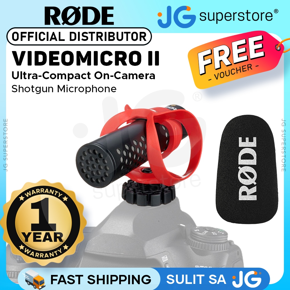 Rode Video Micro II Ultra Compact On-Camera TRS TRRS Shotgun Microphone Supercardioid Condenser ...