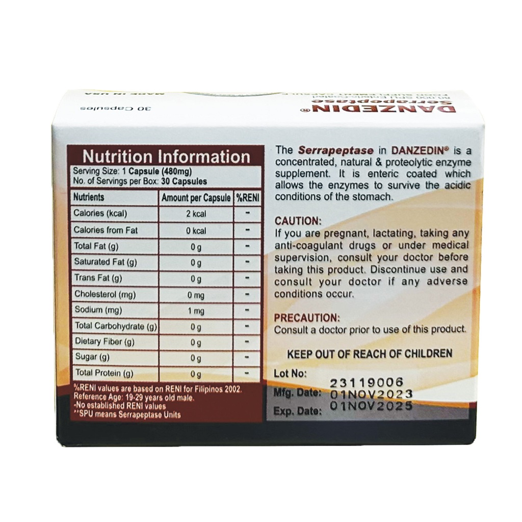 Danzedin (Serrapeptase) Enzyme Supplement 80,000 Spu | Shopee Philippines
