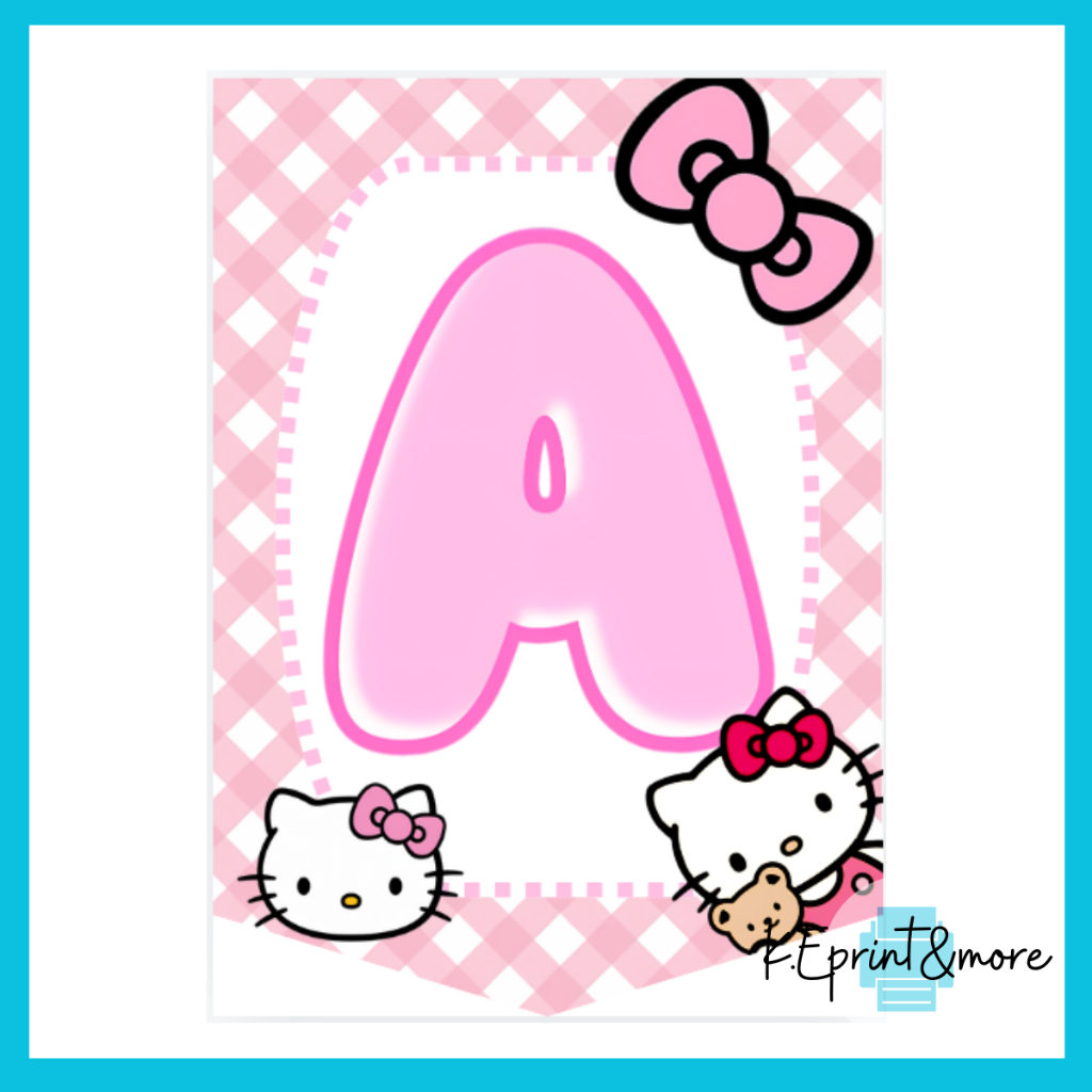 HELLO KITTY THEME CUSTOMIZED BIRTHDAY BANNER NAME (PER LETTER) | Shopee ...