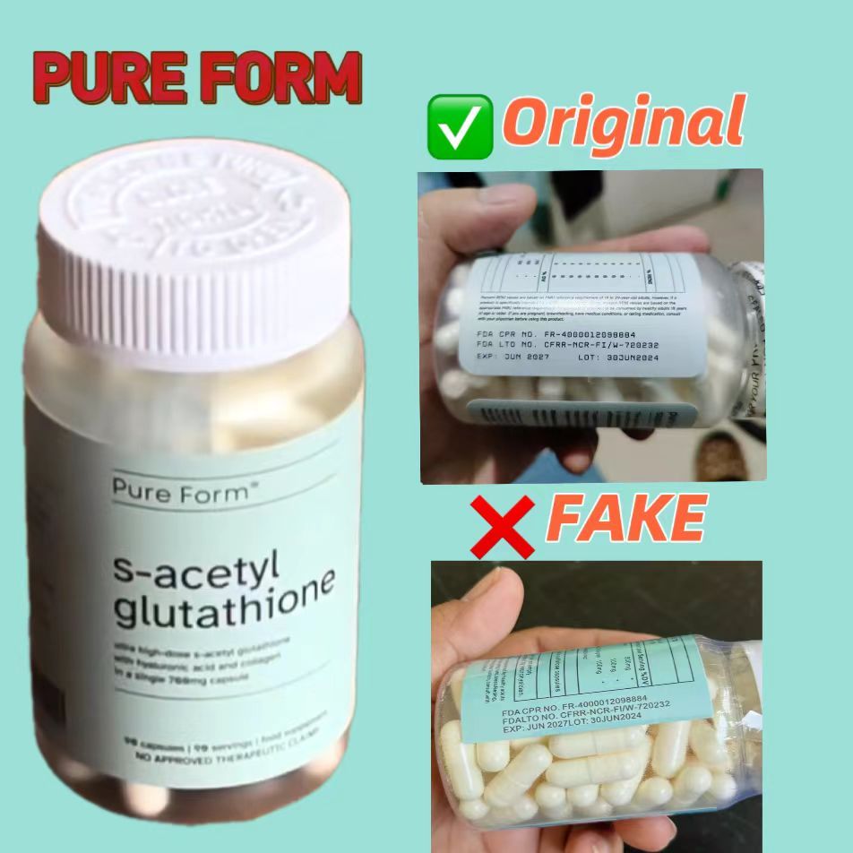 COD PURE FORM S-Acetyl Glutathione Skin Whitening of Gluta Hyaluronic ...