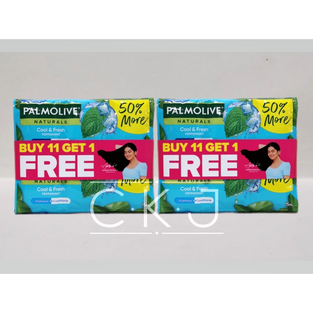 Palmolive Naturals Cool & Fresh Shampoo 11+1 Sachet (2 Packs) | Shopee ...