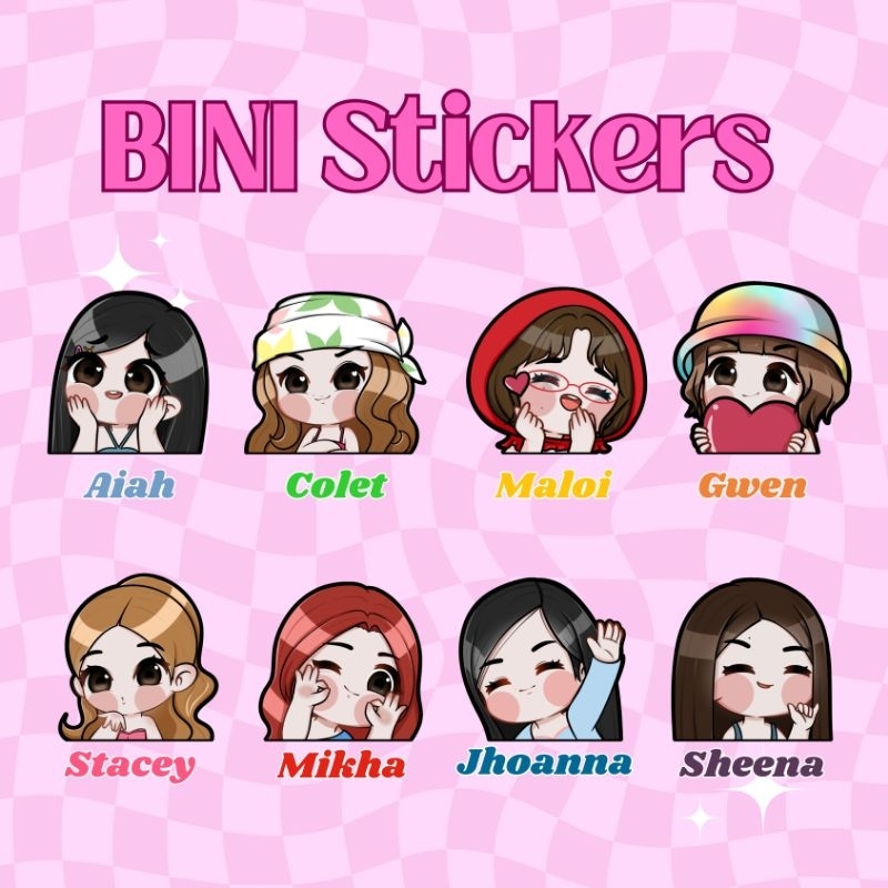 BINI - CHIBI STICKERS [MATTE AND GLITTERED] | Shopee Philippines