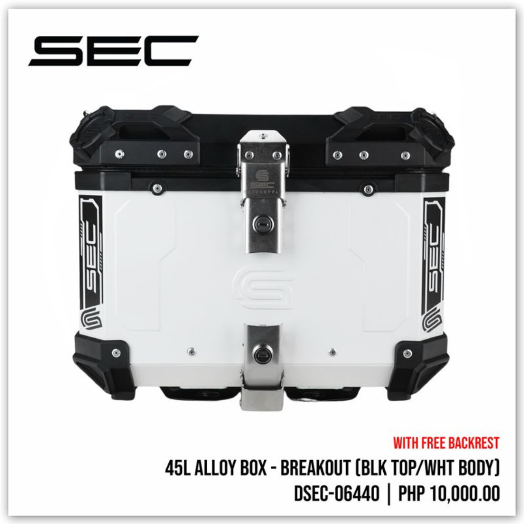 Sec Topbox 45 Liters Top Box for Motorcycle Alloy Box Series 80 ...
