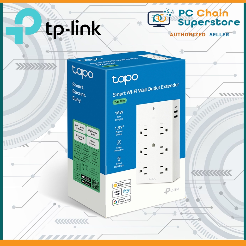 Tp-Link Tapo P306 Smart Wi-Fi Outlet Extender / Extension - 9 in 1 ...