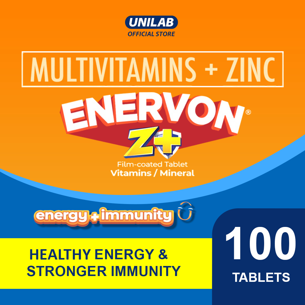 Unilab Enervon Z+ Multivitamins 100 tablets (For All-Around Healthy ...