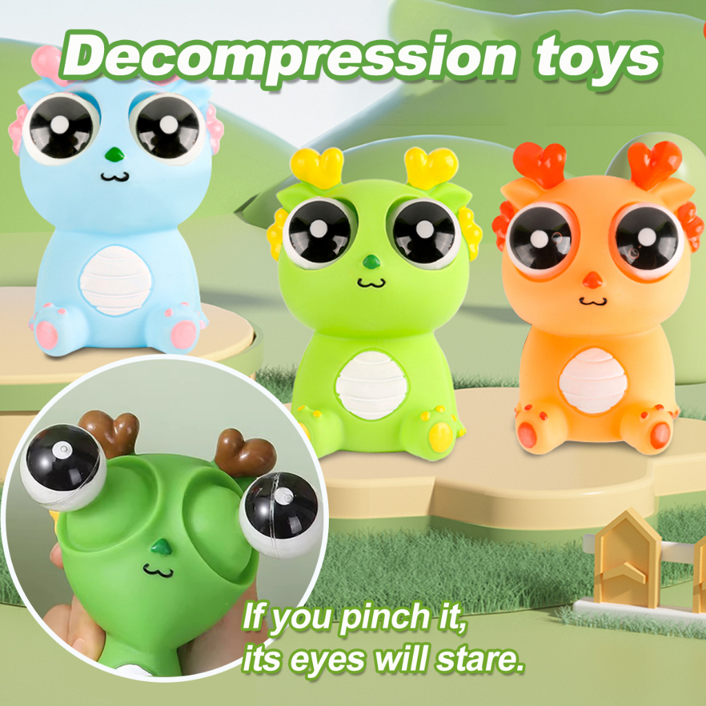 Multicolored Eye Popping Dragon Squishy Squeeze Toy Fidget Toy Creative ...