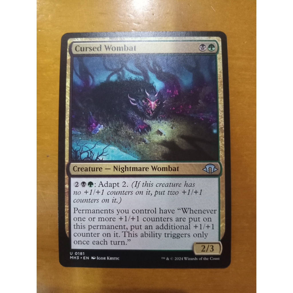 MTG Cursed Wombat Uncommon Modern Horizons 3 MH3 Magic the Gathering ...