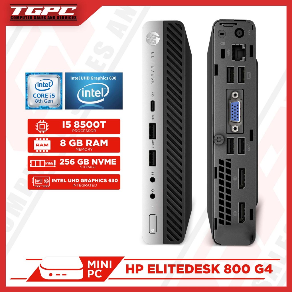 TGPC / HP EliteDesk 800 G4 / Mini PC / Intel Core i5-8th Gen / 8GB RAM ...