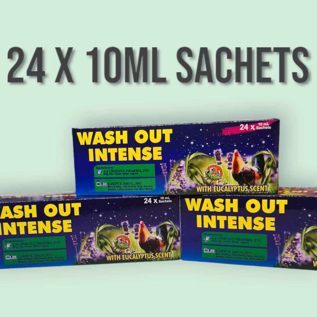 WASH OUT INTENSE | 24x10ml sachets/BOX | The No.1 Gamefowl Shampoo ...