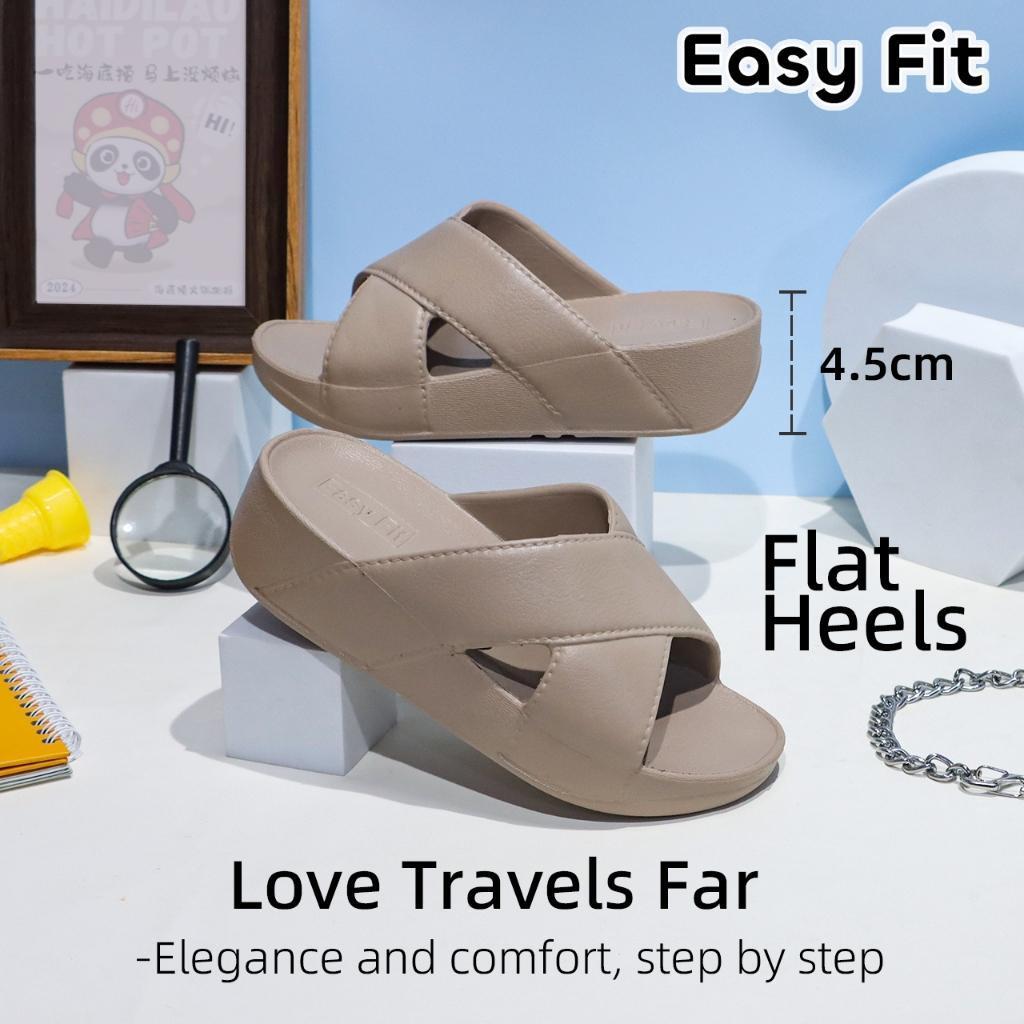 Add One 1 Size Womens Wedge Heel Slippers Relaxed Style Add 45cm