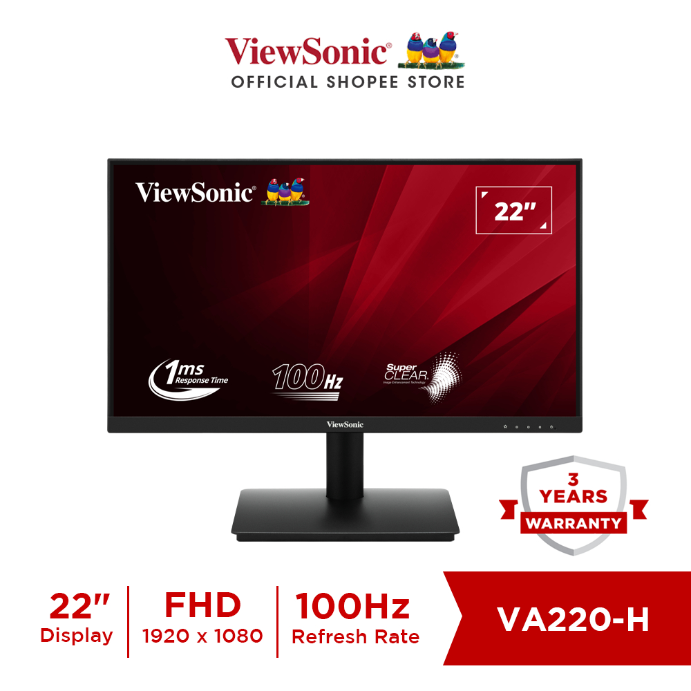 ViewSonic VA220-H 22" FHD 100Hz 1ms SuperClear VA Panel Technology ...