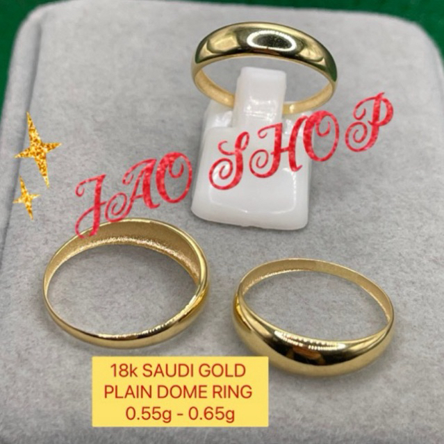 PAWNABLE 18k SAUDI GOLD PLAIN DOME RING | Shopee Philippines