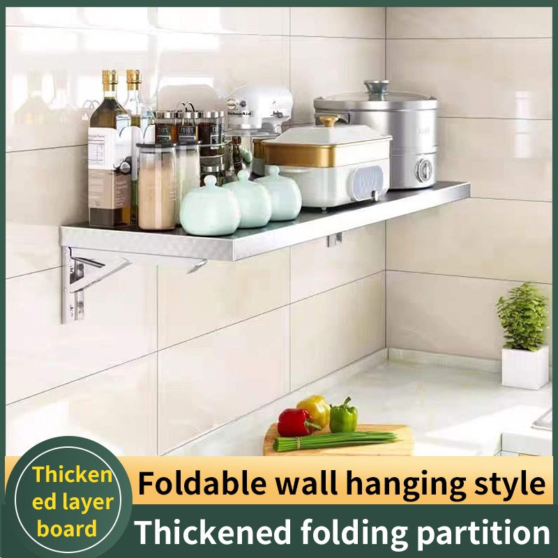 304 Stainless Steel Wall Mount Kitchen Rack Wall Microwave Oven Storage ...