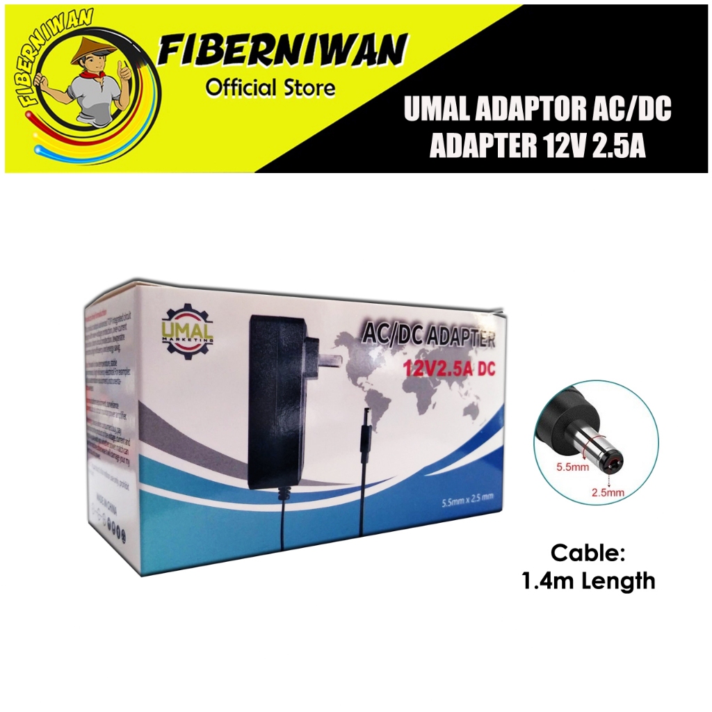 UMAL AC/DC 12V 2.5A Power Supply Adapter | Shopee Philippines