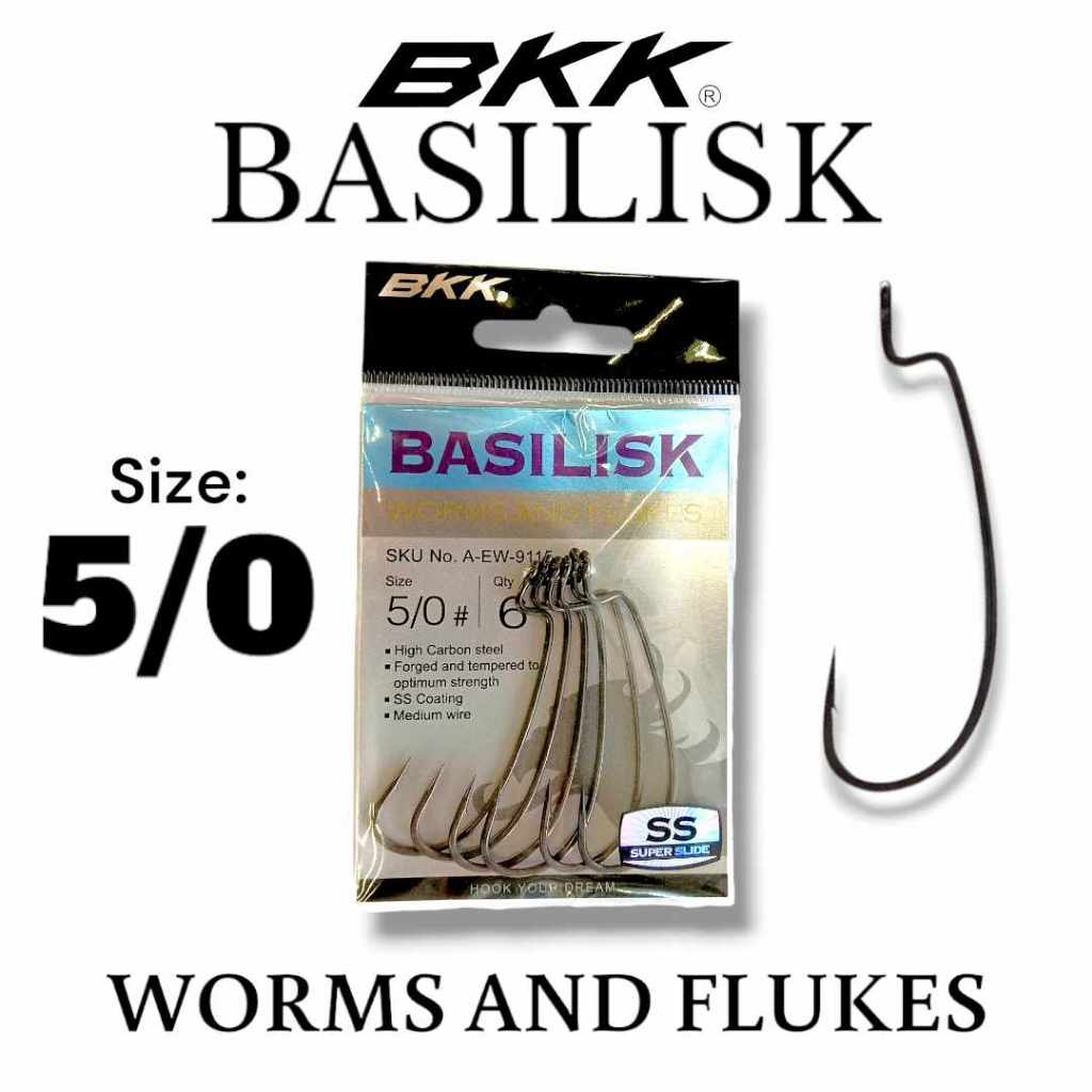 BKK BASILISK Worm and Flukes Fishing Hooks | Shopee Philippines