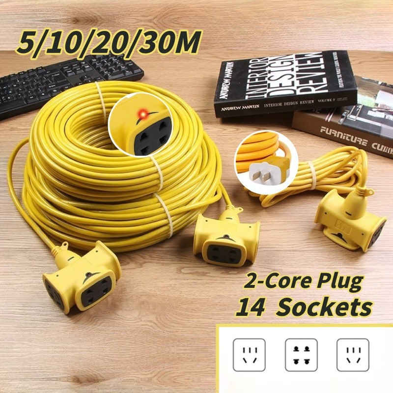 Extension cord socket with cable extra long insertion strip 0.5/10/20 ...