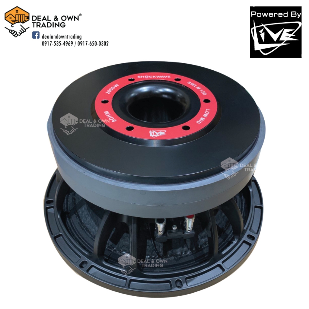 Live Shockwave SWLM-12D 12inch 2000watts LOW MID Speaker Double Magnet ...