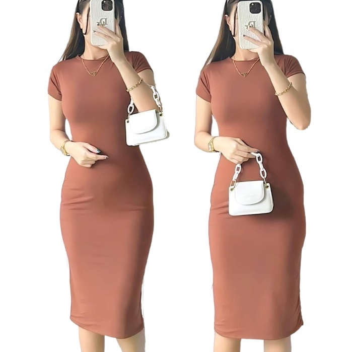 Basic Bodycon Double Lining Slim Fit Dress | Shopee Philippines