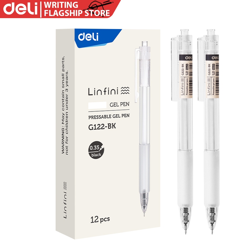 Deli Press Personal Gel Pen 0.5mm Full Needle Tube black 1PC | Shopee ...