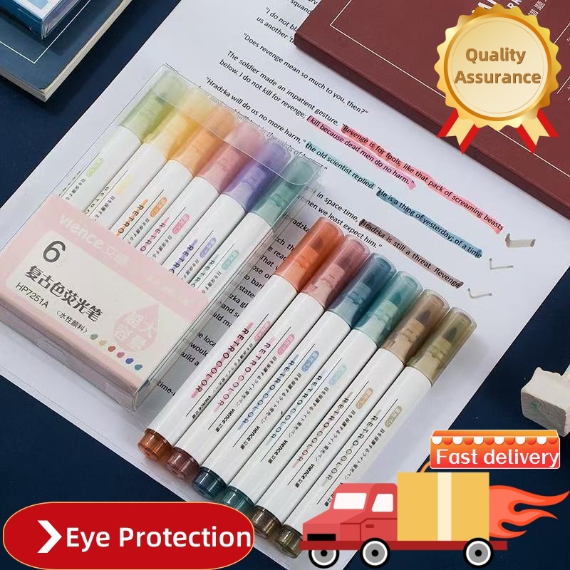 COD 6 Pcs Macaron Highlighter/Highlighter Pen Set Color Marker Marker ...