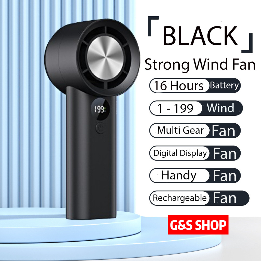 Portable Rechargeable T - 100 Handy Fan with 199 Wind Speed Gear with ...