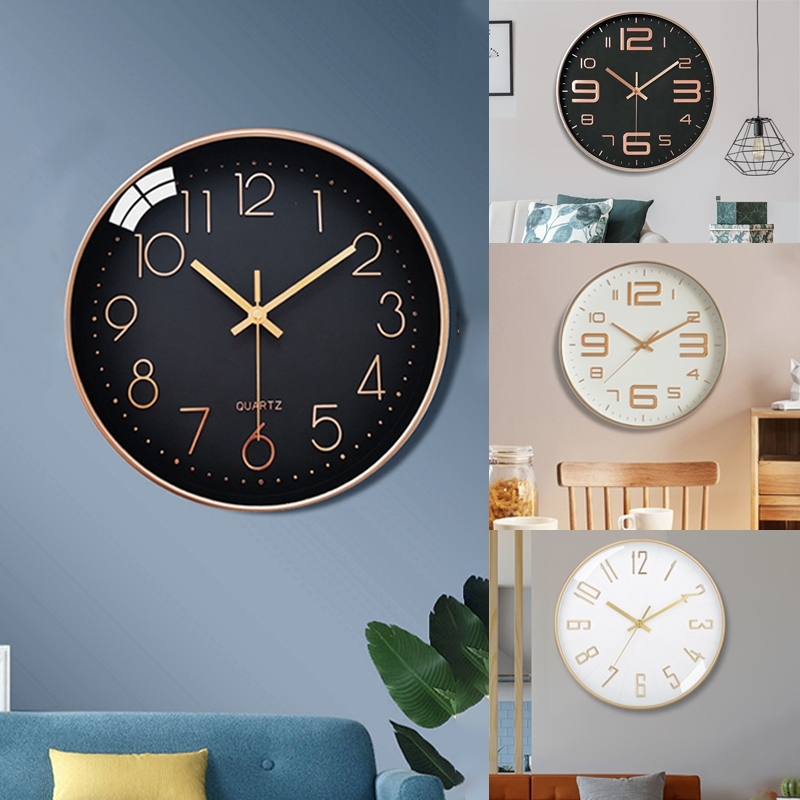 12/10 inch quartz wall clock silent digital clock living room ...