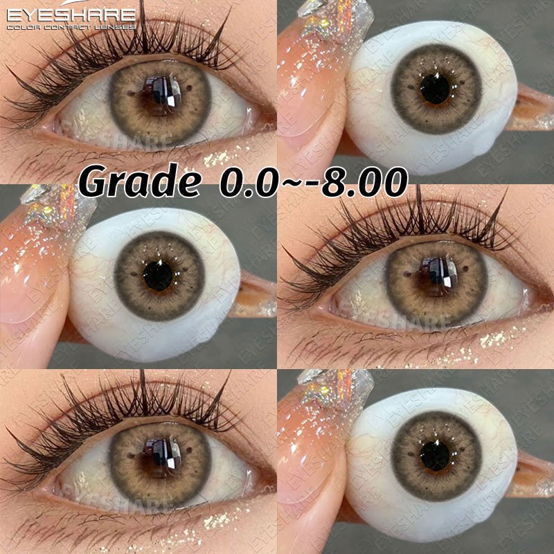 Eyeshare blackspot brown/gray contact lenses graded 0.0~-8.00 a pair ...