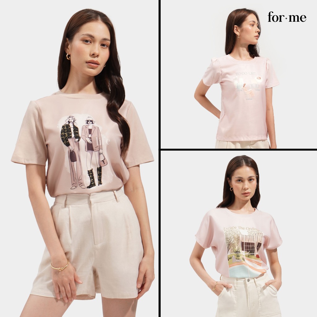 ForMe Regular Fit Graphic T-Shirt Collection For Women | Shopee Philippines