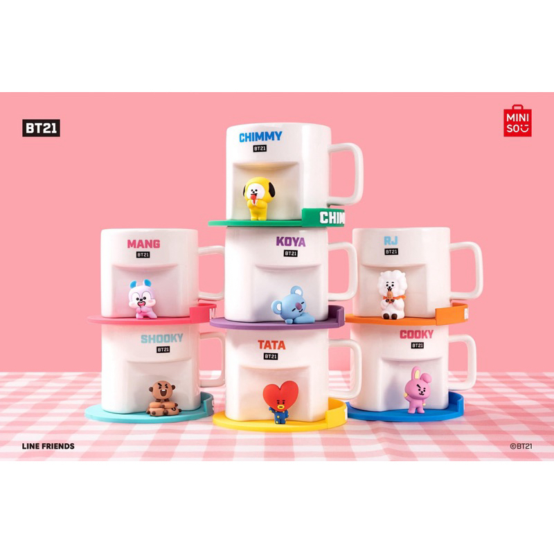 MINISO BT21 COLLECTION CARTOON CERAMIC CUP with COASTER 450ML | Shopee ...