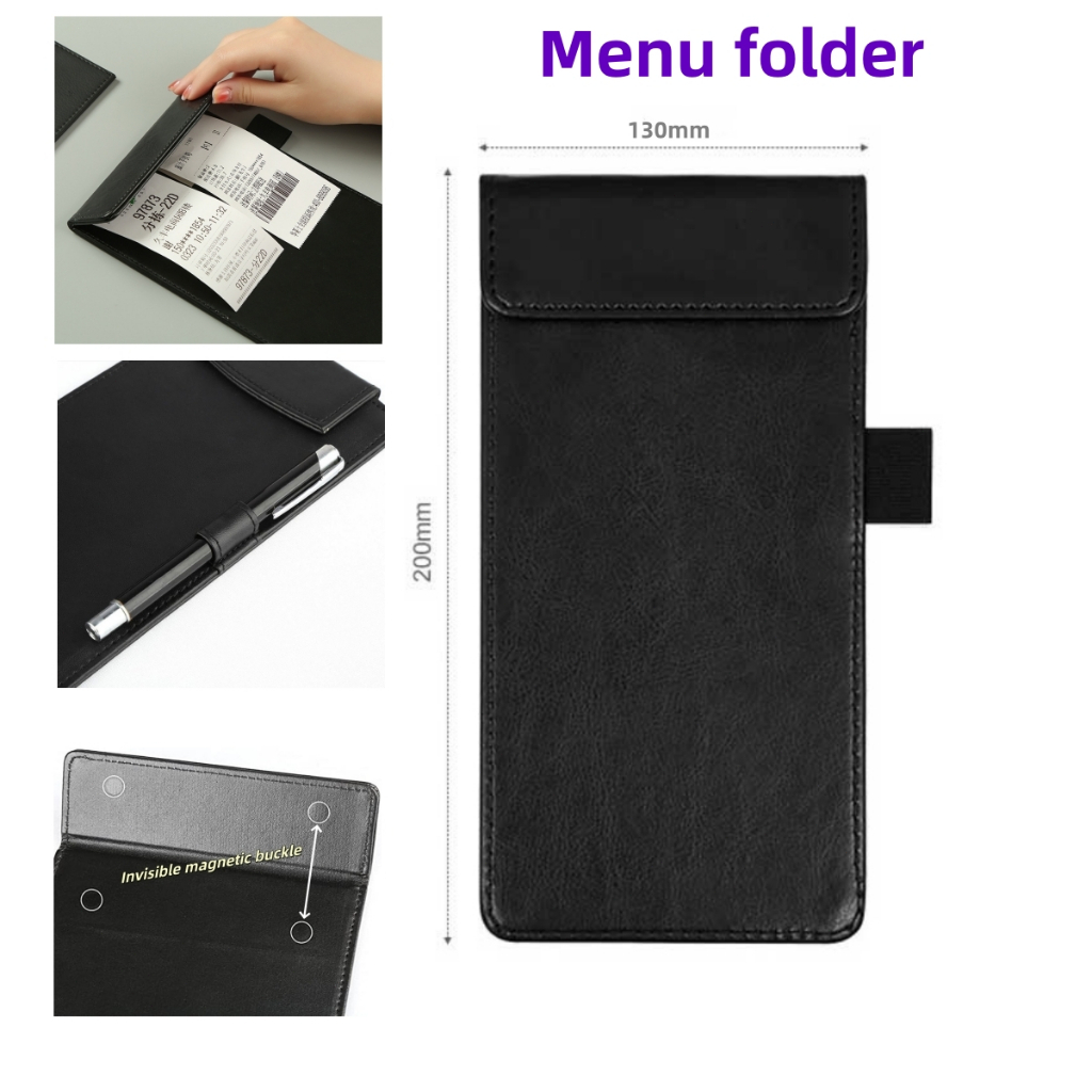 Magnetic Leather Cash Bill Holder Menu Clipboard Signature Pad Receipt ...