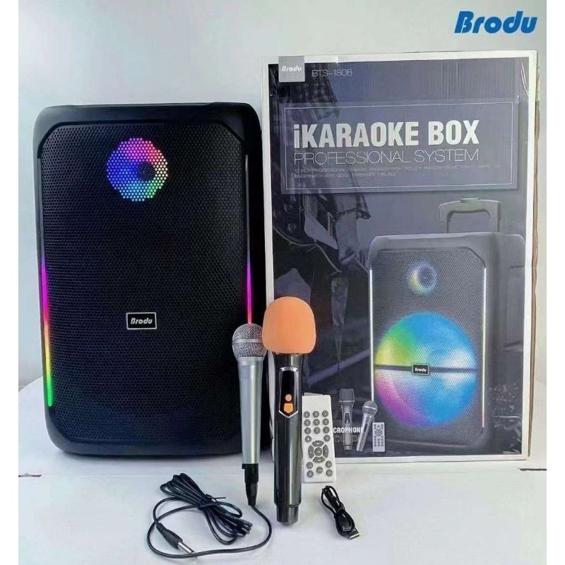 BrodU BTS-1808 IKARAOKE BOX Professional System Bluetooh Speaker With ...