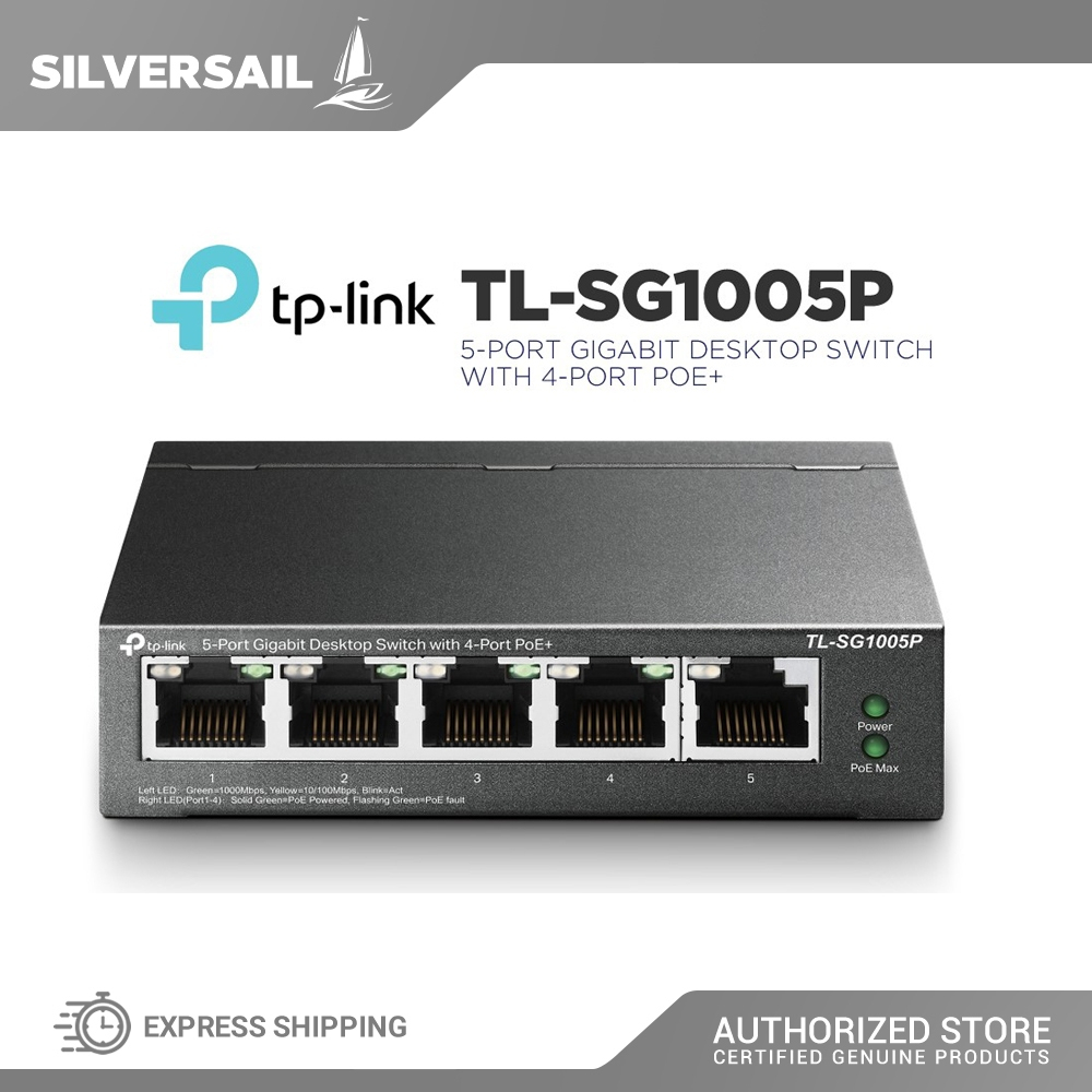 Tp-Link TL-SG1005P 5-Port Gigabit Desktop Switch with 4-Port PoE ...