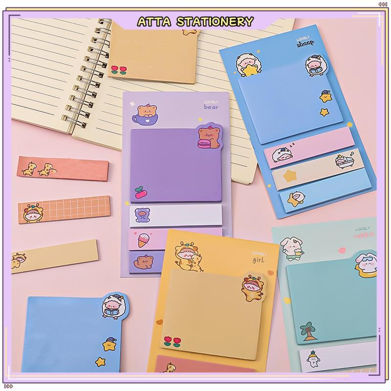 3*3in 80 Sheets Cartoon Animal Sticky Notes Portable Memo Pads ...