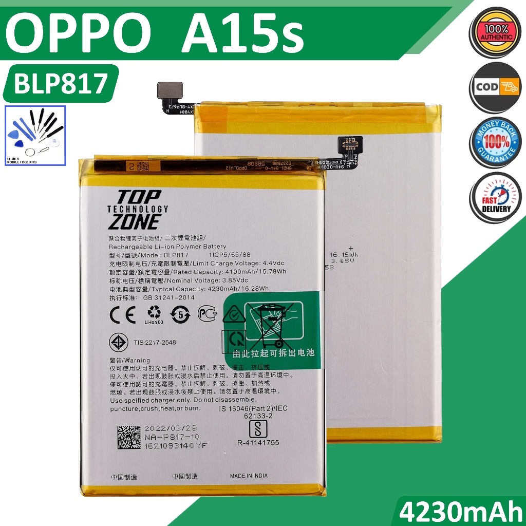 Oppo A15s Battery Model BLP817 High Quality Lithium (100%Original ...