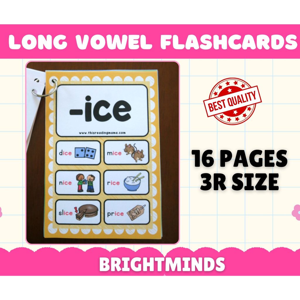 Short Vowel and Long Vowel Word Family Laminated Flashcards | Shopee ...