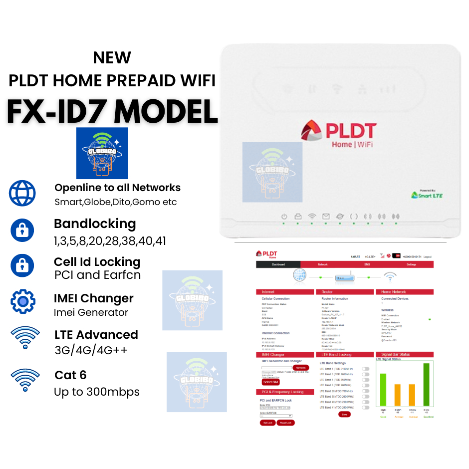 PLDT FX-ID7 BOOSTEVEN V2 4G++ CAT 6 OPENLINE WITH BANDLOCKING IMEI ...