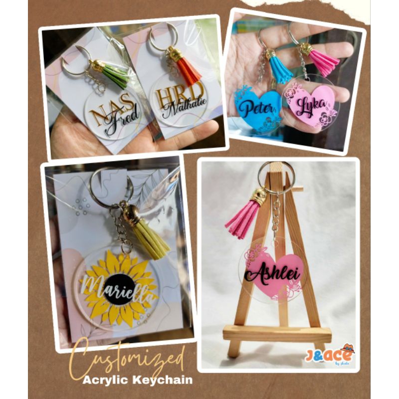 Customized Personalized Name Acrylic Keychain with Tassel | Shopee ...
