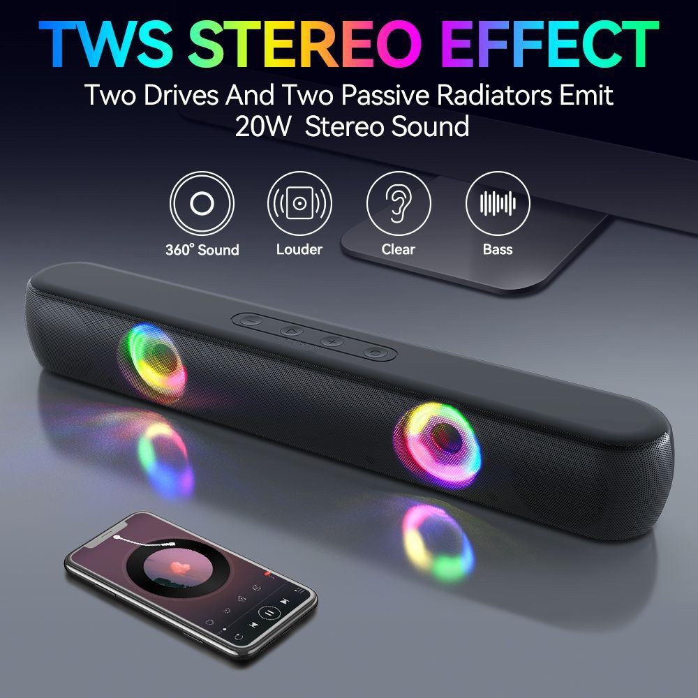 NEW Wireless Bluetooth Soundbar Speaker Portable Long Stereo 3D ...