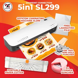 OFFICOM 5in1 Laminator SL299 HOT/COLD A4 Laminating Machine w Puncher ...