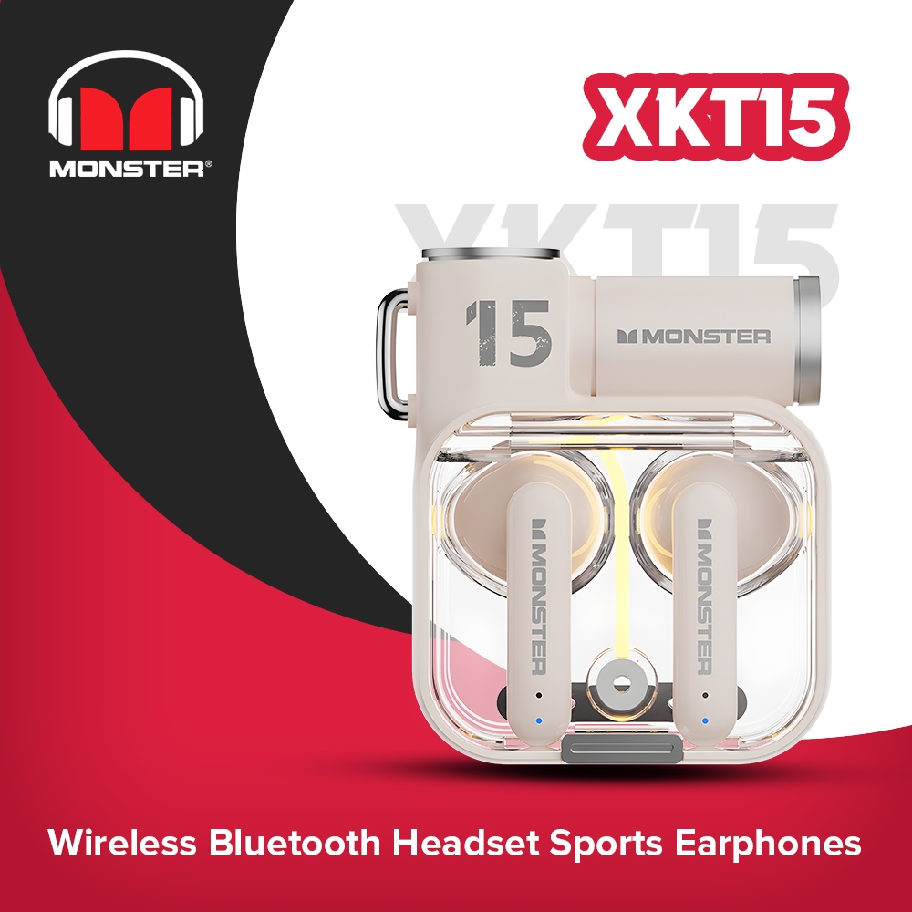 Monster XKT15 BT5.3 Wireless Bluetooth Headset Sports Earphones ...