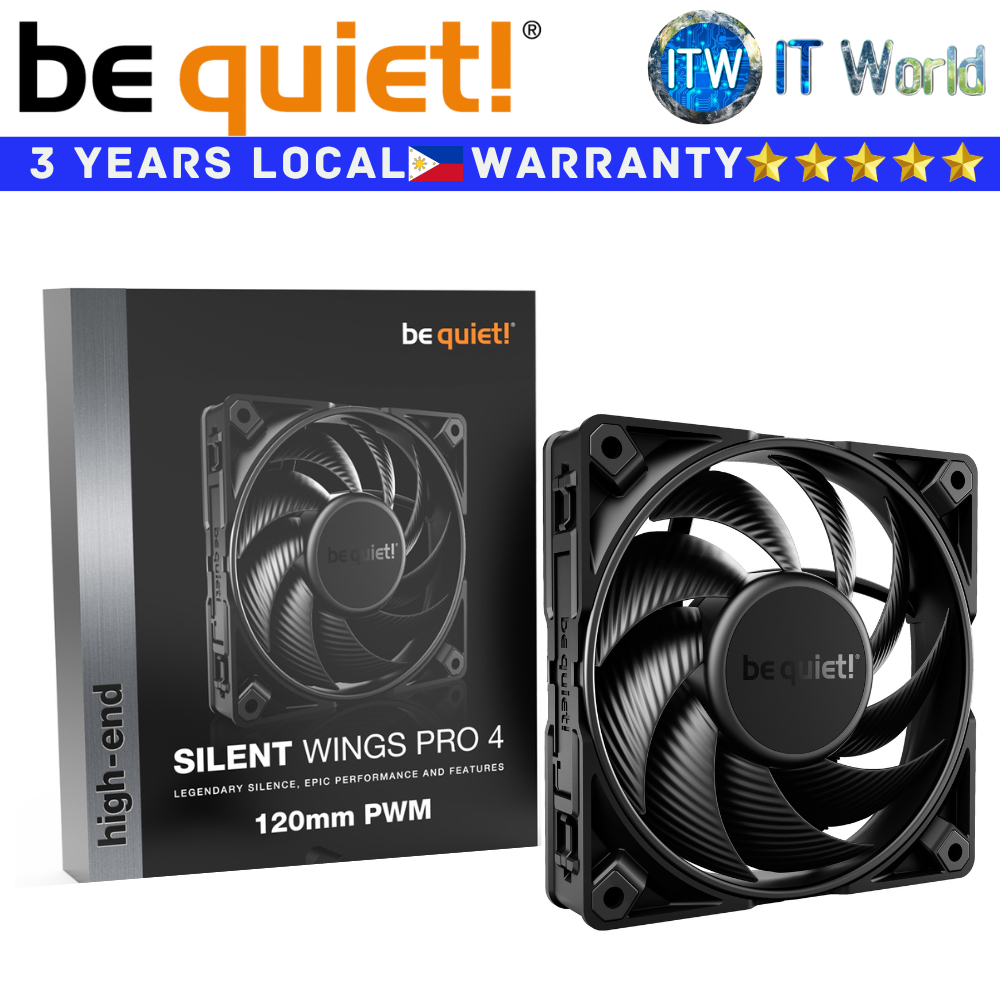 Itw | Be Quiet! PC Fan Silent Wings Pro 4 Black 120mm PWM Fluid Dynamic ...