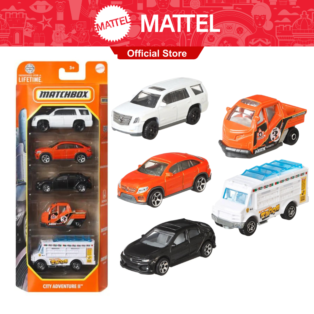 Matchbox Hero City 5 Car Pack Die-cast Vehicle City Adventure II Toy ...