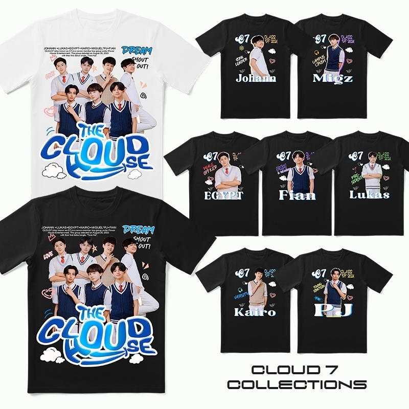 Cloud 7 tshit Collections- C7 Original Fashion Tee Unisex Black & White ...
